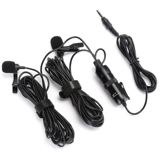 Double Microphone SL2 Cravate Mini Micro Audio à Pince à Cravate ...