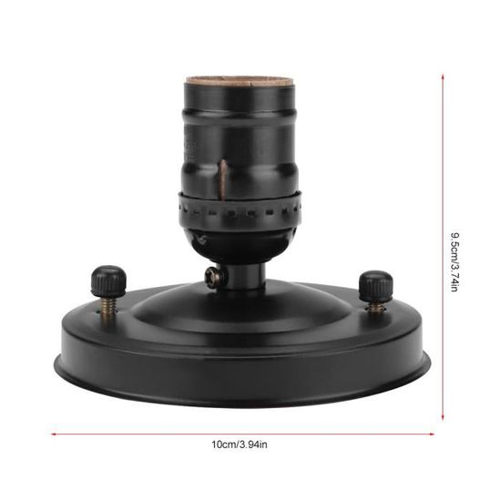 PlafonnierApplique Murale Style Vintage Vis Socket Base E26 / E27(Noir, Fournie Sans Ampoule ...