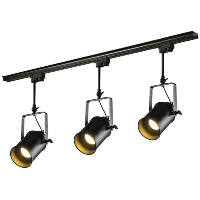 Éclairage sur rail de projecteur de plafond à 3 voies, plafonnier à LED ...