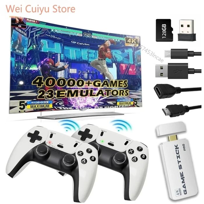 M15 4K TV Game Stick Retro Video Game Console with 128GB/Built in 3/ ...