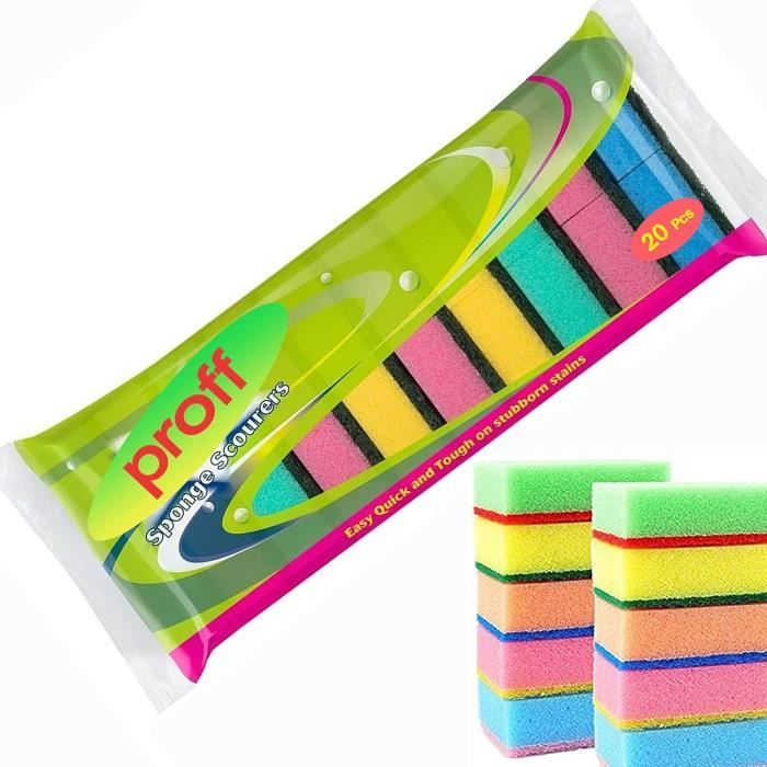 Cleaning & Washing Up Sponge Scourers, Foam, Mix Colours, Pack Of 20 ...