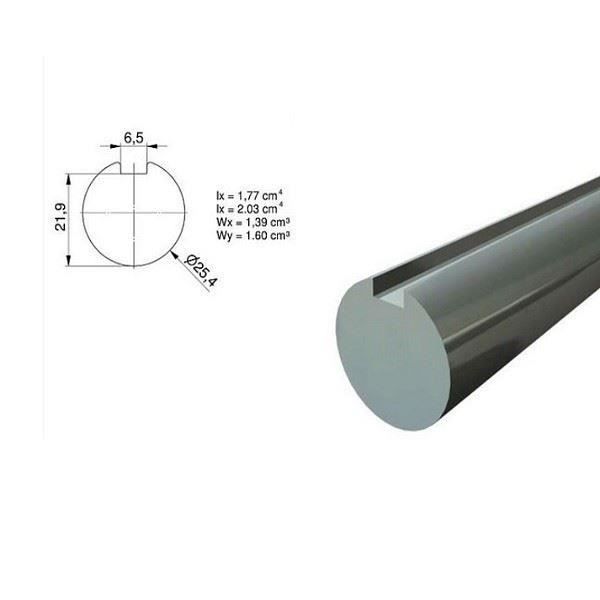 Arbre massif 25,4 mm avec rainure de clavette galvanisé /l - 255166000 ...