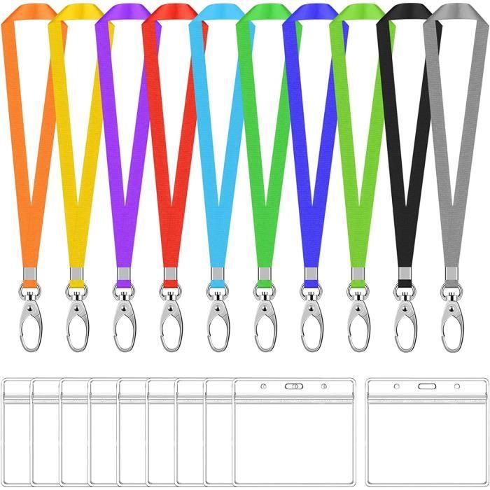 10Sets Porte Badge avec Cordon Cou, Étanche Transparent ID Carte Porte ...