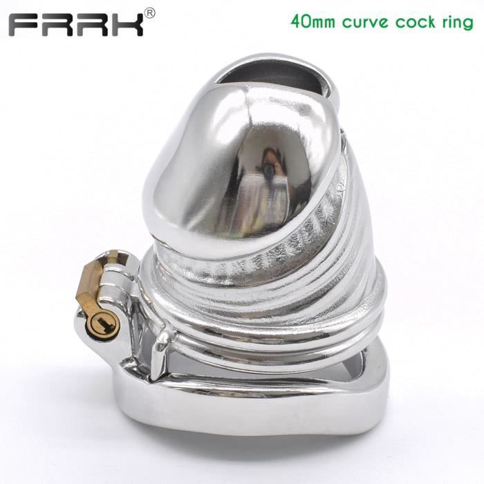 Cage de chasteté pour homme, en métal de 37mm, dispositif de ceinture de Bondage, anneaux de ...
