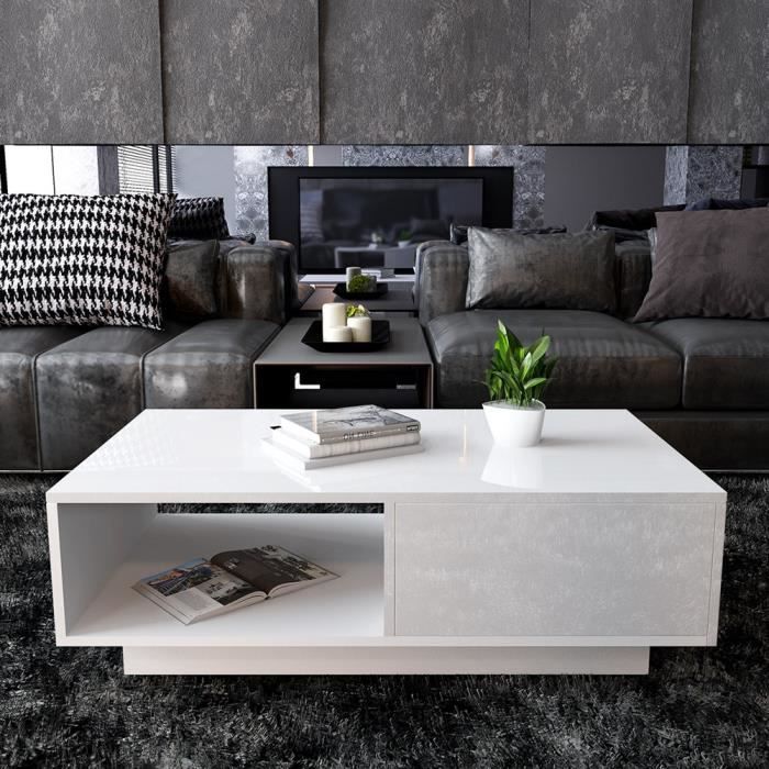 KEL Table basse Table de café - Design moderne avec rangement HB012 ...
