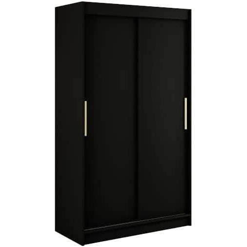 Armoire de Chambre KAIR T Noir 120 avec tiroirs avec 2 Portes ...