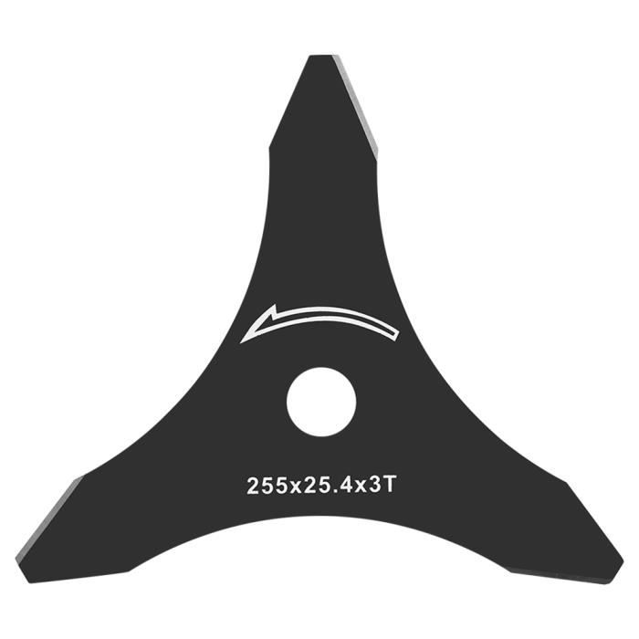 Lame de débroussailleuse à 3 dents FAFEICY - FA001 - Noir - 255mm de diamètre - 1,5mm d ...