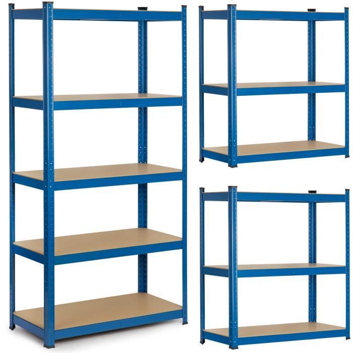 Etagère d'entrepôt - JANSPORT - Humberg 180x90x40 cm - Métal - Bleu ...