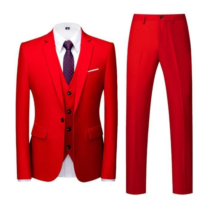 Costume Hommes 3 pièces Mariage Business Slim Fit Smoking Simple ...