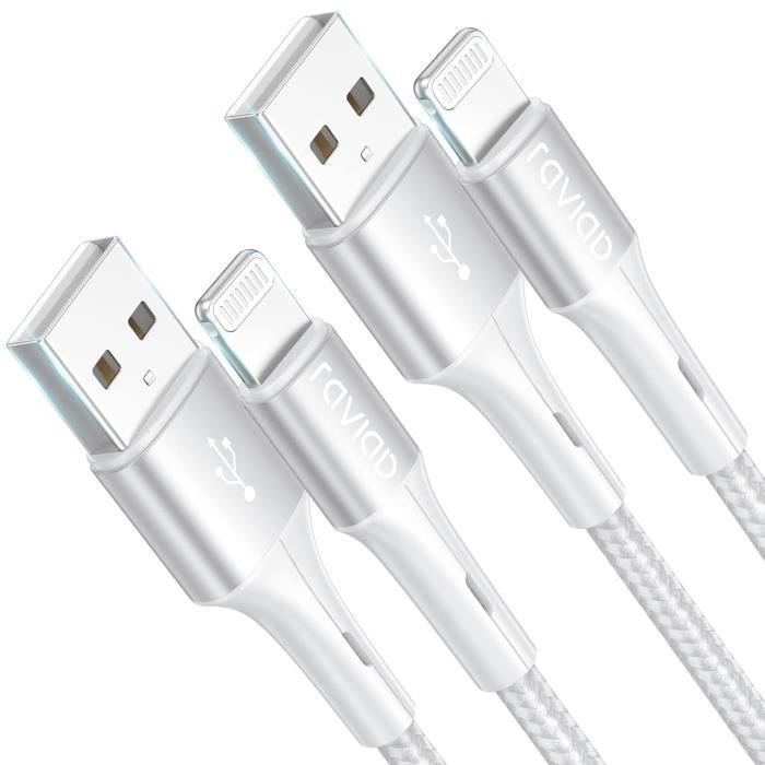 Câble Iphone Chargeur Iphone 2M-Lot De 2, [Certifié Mfi] Câble ...