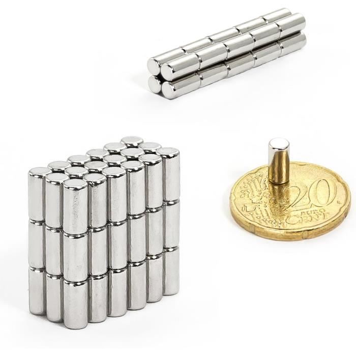 Oblique-Unique Neodym Lot de 10 mini aimants ultra puissants 4 x 8 ...