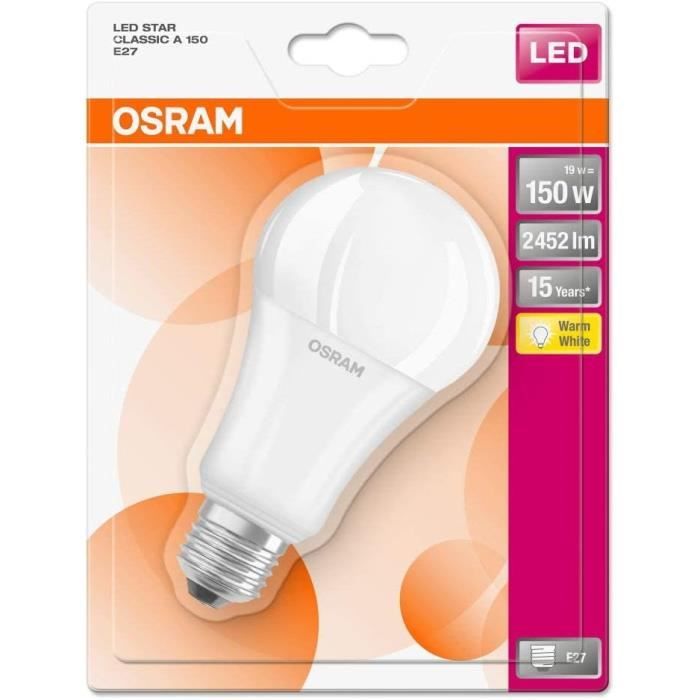 LED STAR Ampoule LED, Forme Classique, Culot E27, 19W Equivalent 150W ...
