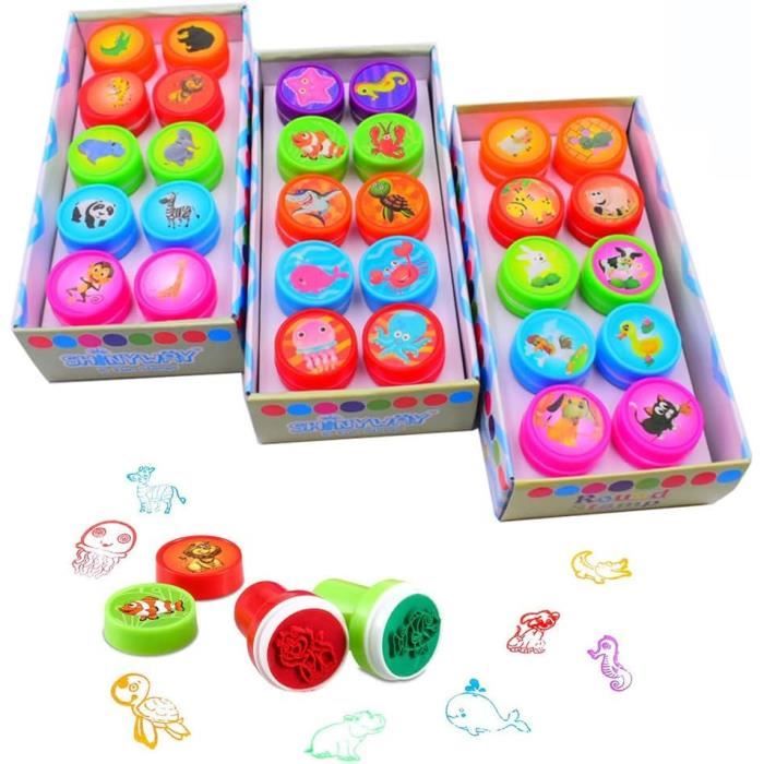 Deer Platz Timbres Enfants, Ensemble de 30 Animaux Sauvages, Vie Marine ...