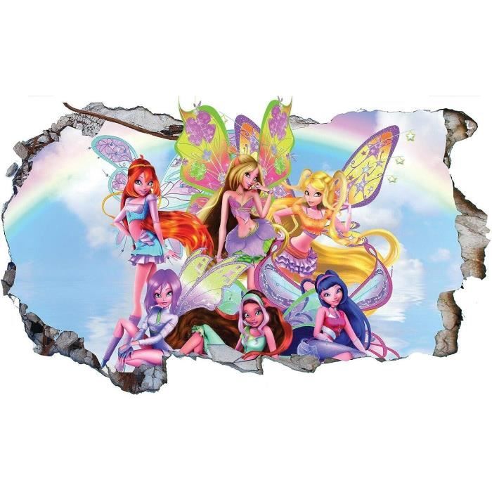 Winx Club 3D V102 Magic Window Sticker Mural Autocollant Pour ...