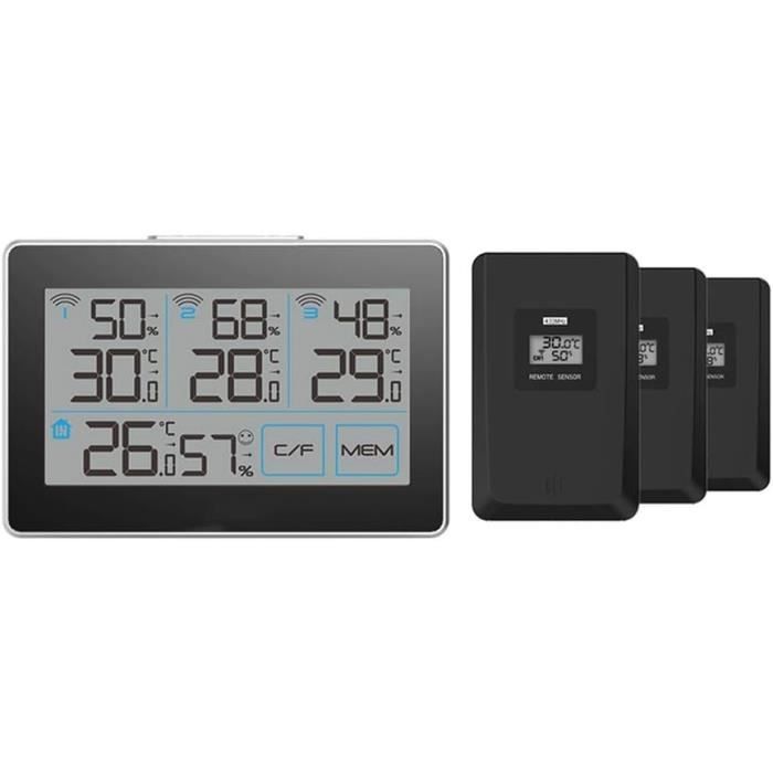 3 Capteur À Distance Sans Fil Station Météo Thermomètre Pour Maison Intelligente Hygromètre ...