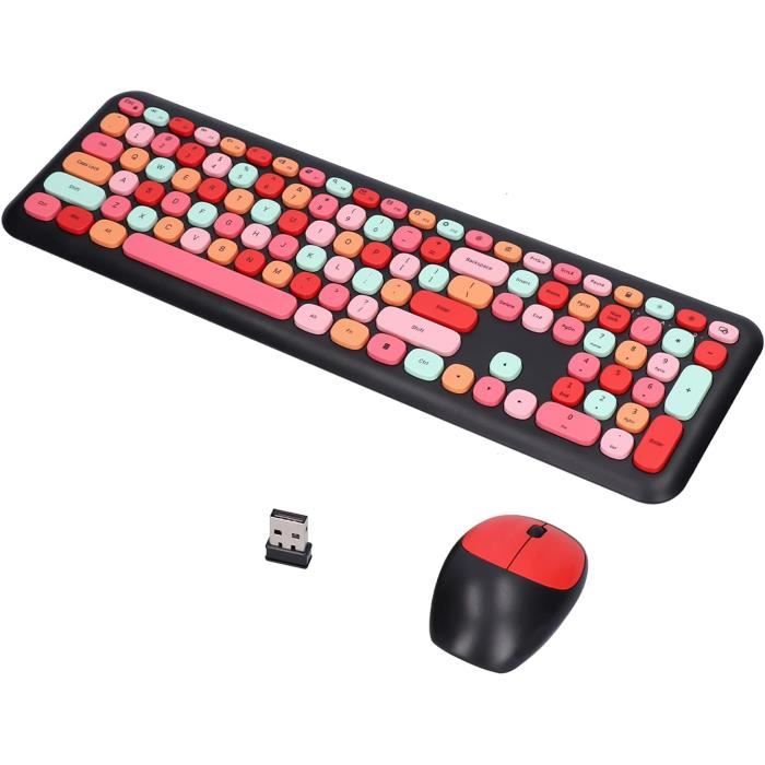 Combo Clavier Souris Sans Fil, Ensemble Clavier Et Souris Sans Fil 2.4G ...