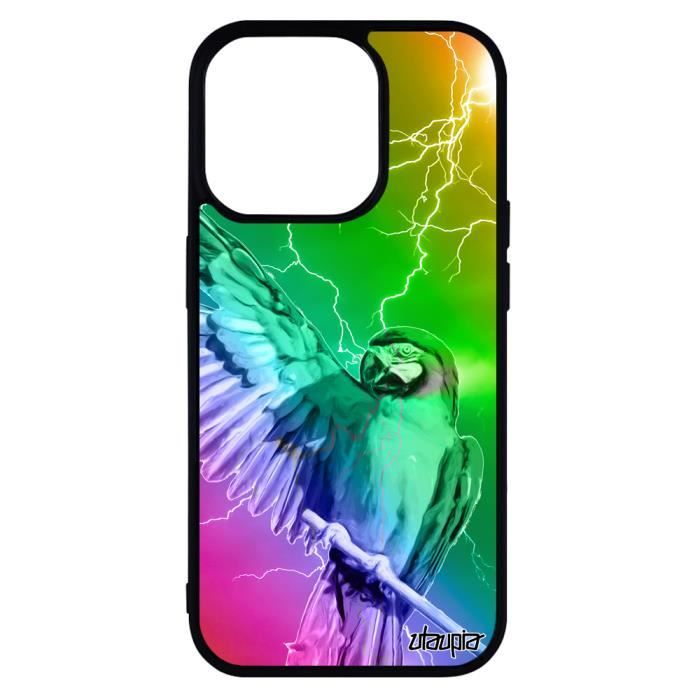 Coque pour iPhone 14 pro silicone perroquet design animaux smartphone ...