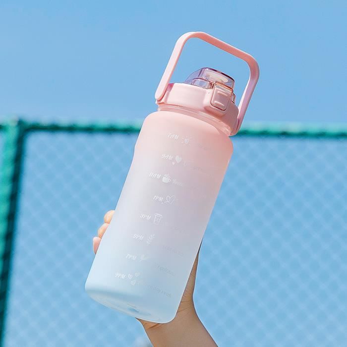 GOURDE,Pink gradient-2.0L--Bouteille'eau de 2000ml sans BPA, anti fuite ...