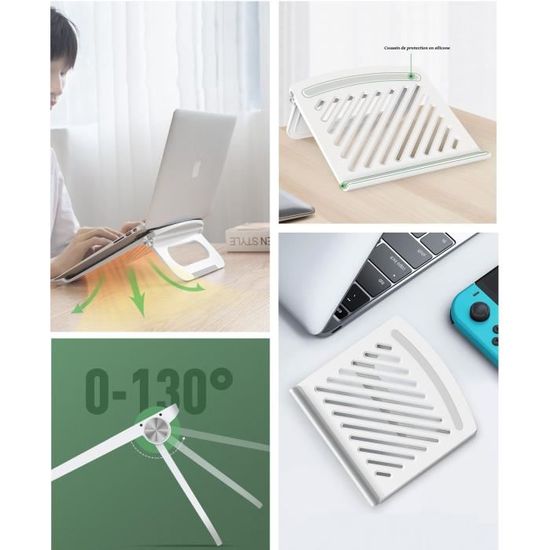 Support Ordinateur Portable ventilé peut être ajusté pliable Stand ...