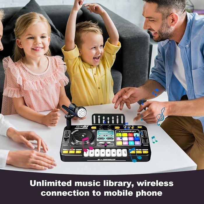 Table De Mixage DJ - Enfant Mixeur Rechargeable avec Microphones ...
