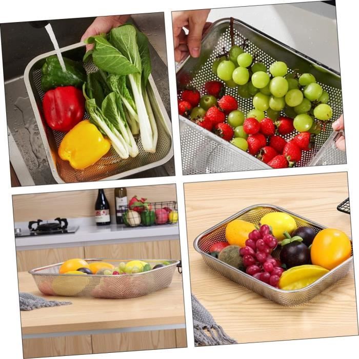 2 Pièces Panier En Acier Inoxydable Panier Rangement Cuisine Panier De ...