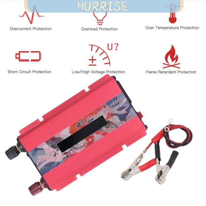 Tbest Onduleur de voiture Car DC To AC Fast Heat Dissipation LCD ...