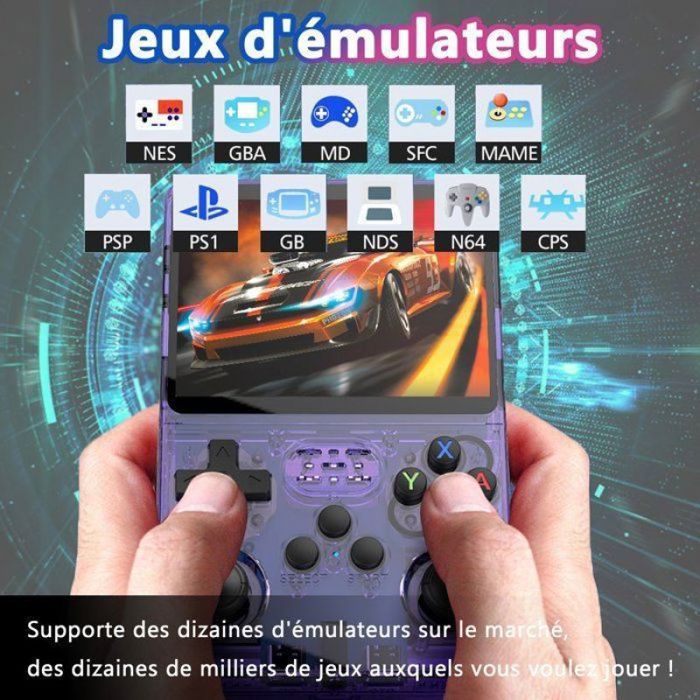 Console Portable R36S, Jeux Vidéo Rétro, Écran IPS 3.5 pouces, 20 000 ...
