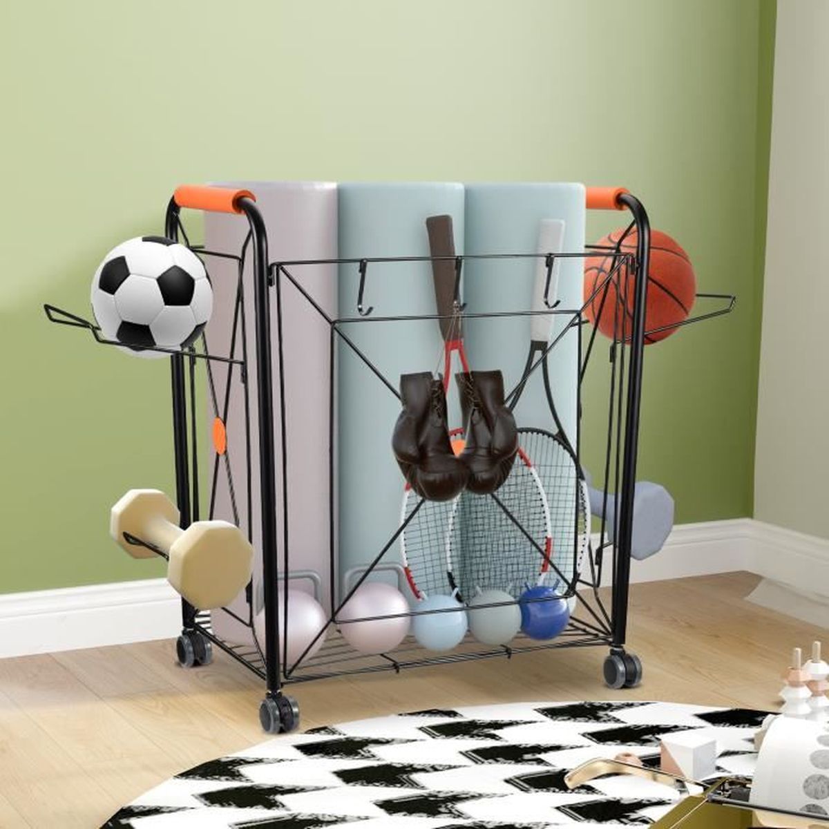 Support de rangement pour équipements sportifs-panier de rangement pour ...