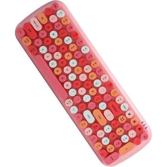 Clavier Bluetooth sans FilClavier 100 Touches avec Clavier Rond rétro ...