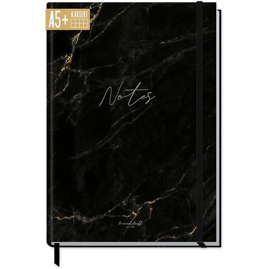 Carnet de notes A5 avec bande élastique - Feuilles dorées - Par ...