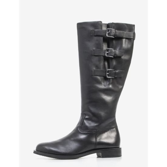 Bottes longues pour femme - Marque - Noir - Cuir - Haute Black ...
