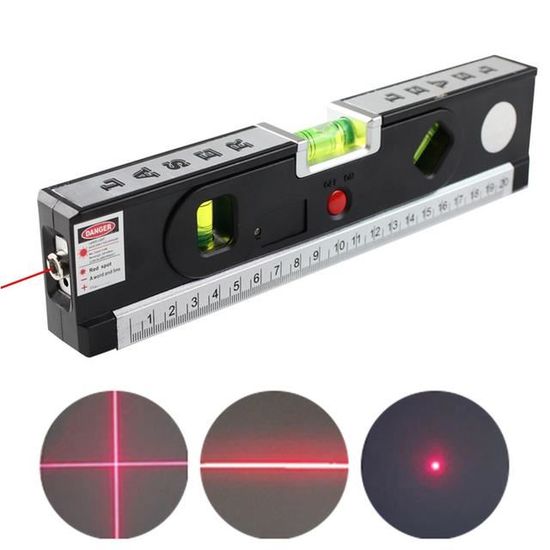 Règle laser,--Aligneur De Niveau Laser 4 En 1, Lasers Verticaux Horizontaux, Outil De ...