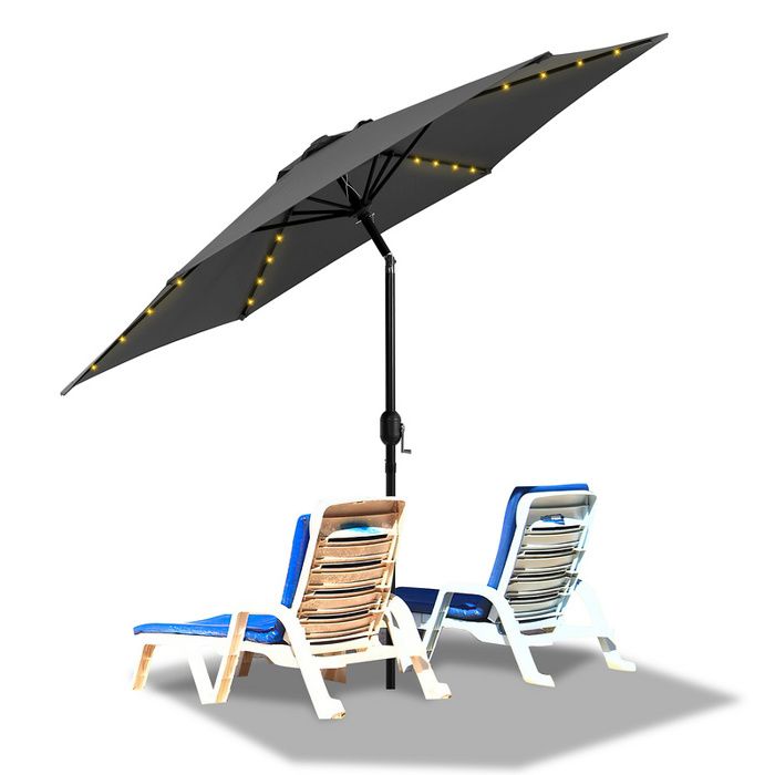 Lospitch Parasol de jardin rond, protection UV jusqu'à UV30 ...
