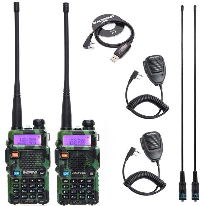 2pcs camouflage 1-BaoFeng UV-5R touristes bande VHF-UHF136-174Mhz & 400 ...