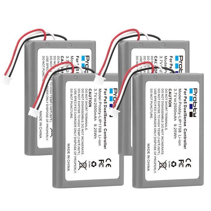 Batterie de 4 PCS - manette de jeu SONY PS5, avec batterie au Lithium ...