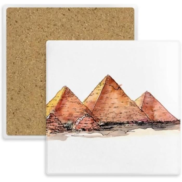 Égypte Pyramide De Gaza Carré Dessous De Verre Tasse Mug Support ...