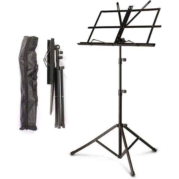 Pupitre pour partitions, Fer, Hauteur réglable 66-130 cm, Support de ...
