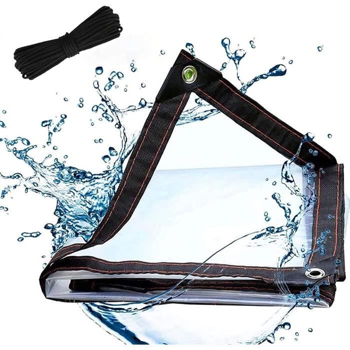 Bâche Imperméable Transparente,bâche De Protection Extérieure, 2×3-4-5 ...
