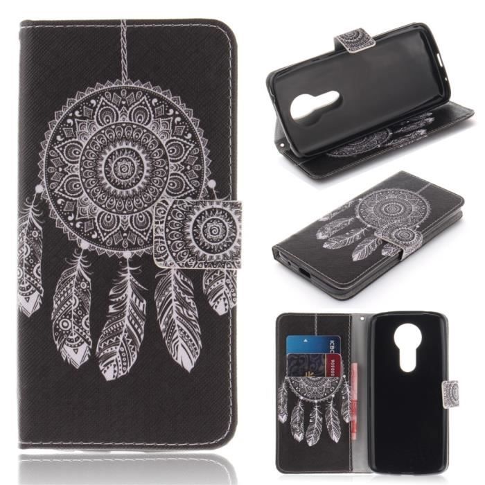 Etui en PU plume attrape-rêves pour votre Motorola Moto E5-G6 Play ...
