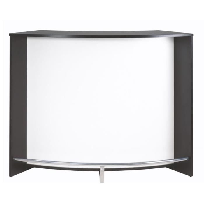 Comptoir de bar 2 portes noir et blanc Snack 134 cm - Cdiscount Maison