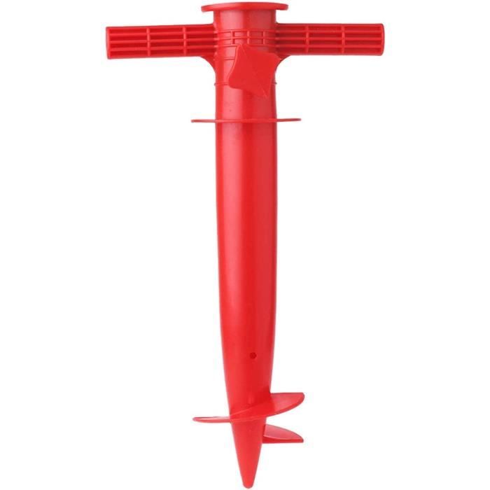 Pied Vis pour Parasol de Plage - Support en Plastique - Rouge - Taille ...