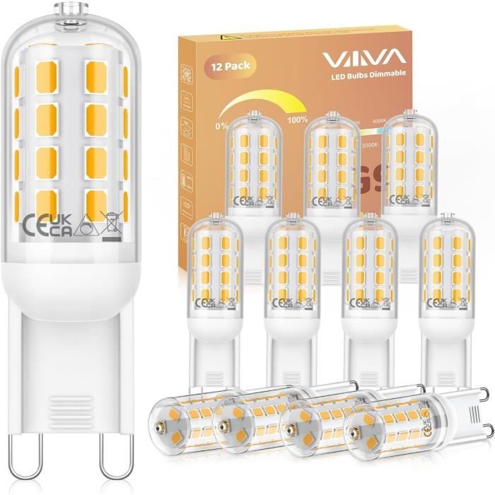 Ampoule Led G9 Dimmable, Blanc Chaud 3000K 500Lm, 5W Equivalent 45W ...