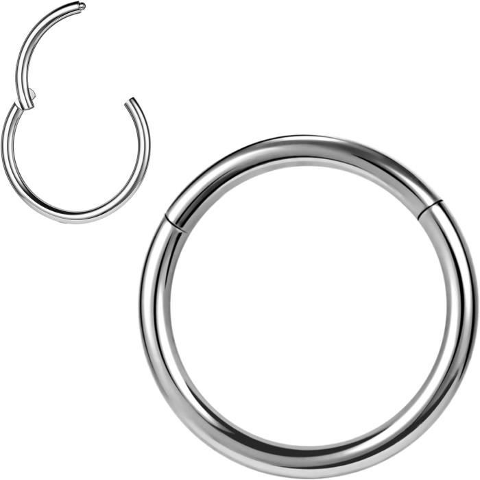1 Pièce 20G 18G 16G 6-7-8-9-10 Mm Atsm F136 En Acier Titane Cartilage Tragus Helix Lèvre Anneaux ...