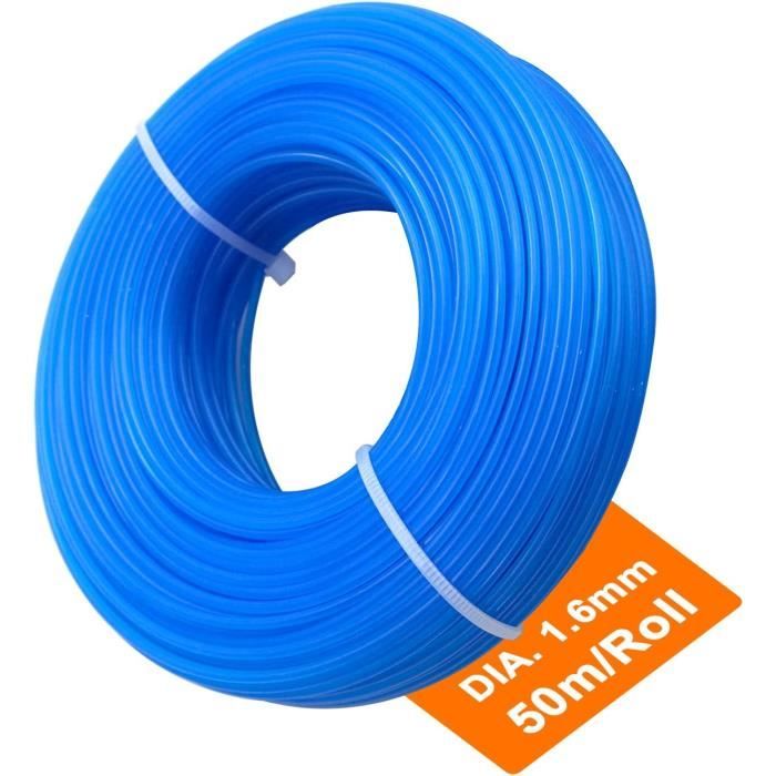 Fil de Coupe Diamètre 1.6mm Nylon Coupe-Herbe Ligne 50m, 1 pcs A1176 ...