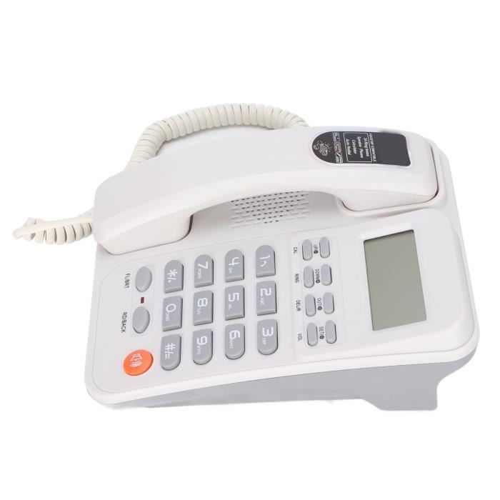 HURRISE téléphone de bureau KXT2026CID téléphone filaire FSK DTMF double système téléphone fixe ...
