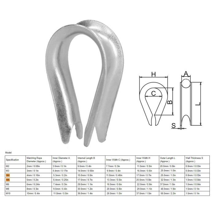 XUY-Câble Timble Outils de calage de câble d'acier inoxydable de cosse ...
