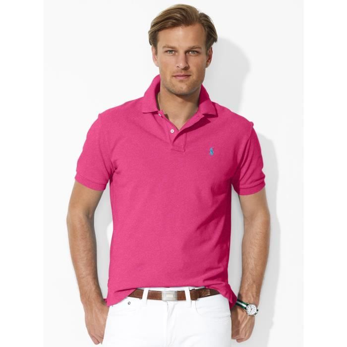 Polo Ralph Lauren Slim Fit Polo Rose Homme pink - Cdiscount Prêt-à-Porter