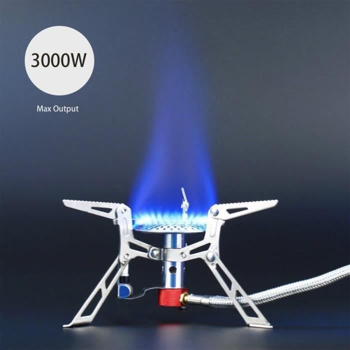 Mini réchaud à gaz pliable portable en acier inoxydable avec allumage ...