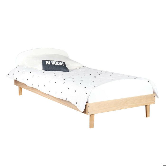 Pack lit avec matelas Yuki Blanc 90x190 cm - Cdiscount Maison