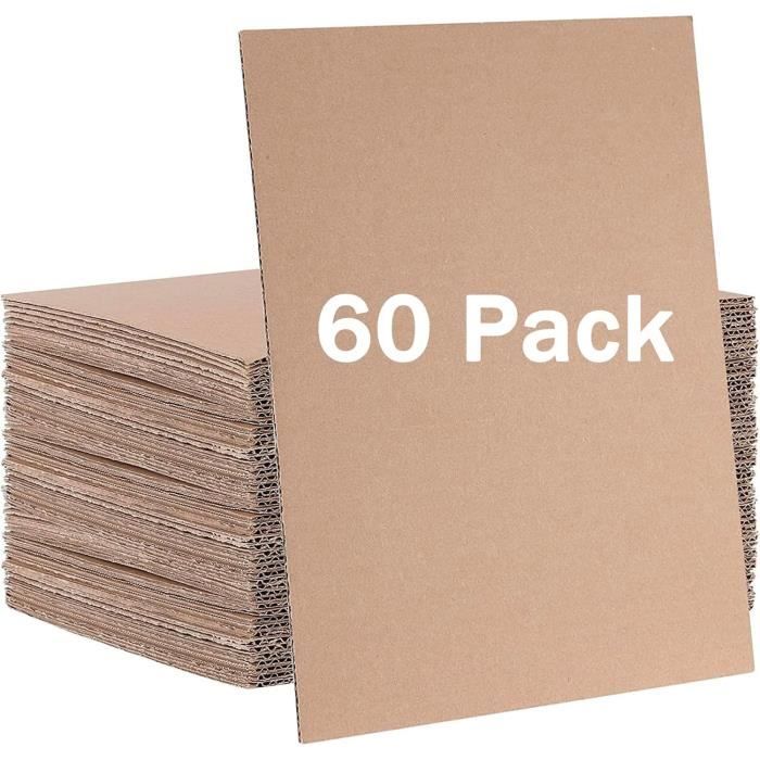 HAKZEON Lot de 60 Feuilles de Carton Ondulé A4, 21,6 x 27,9 cm Plaque ...